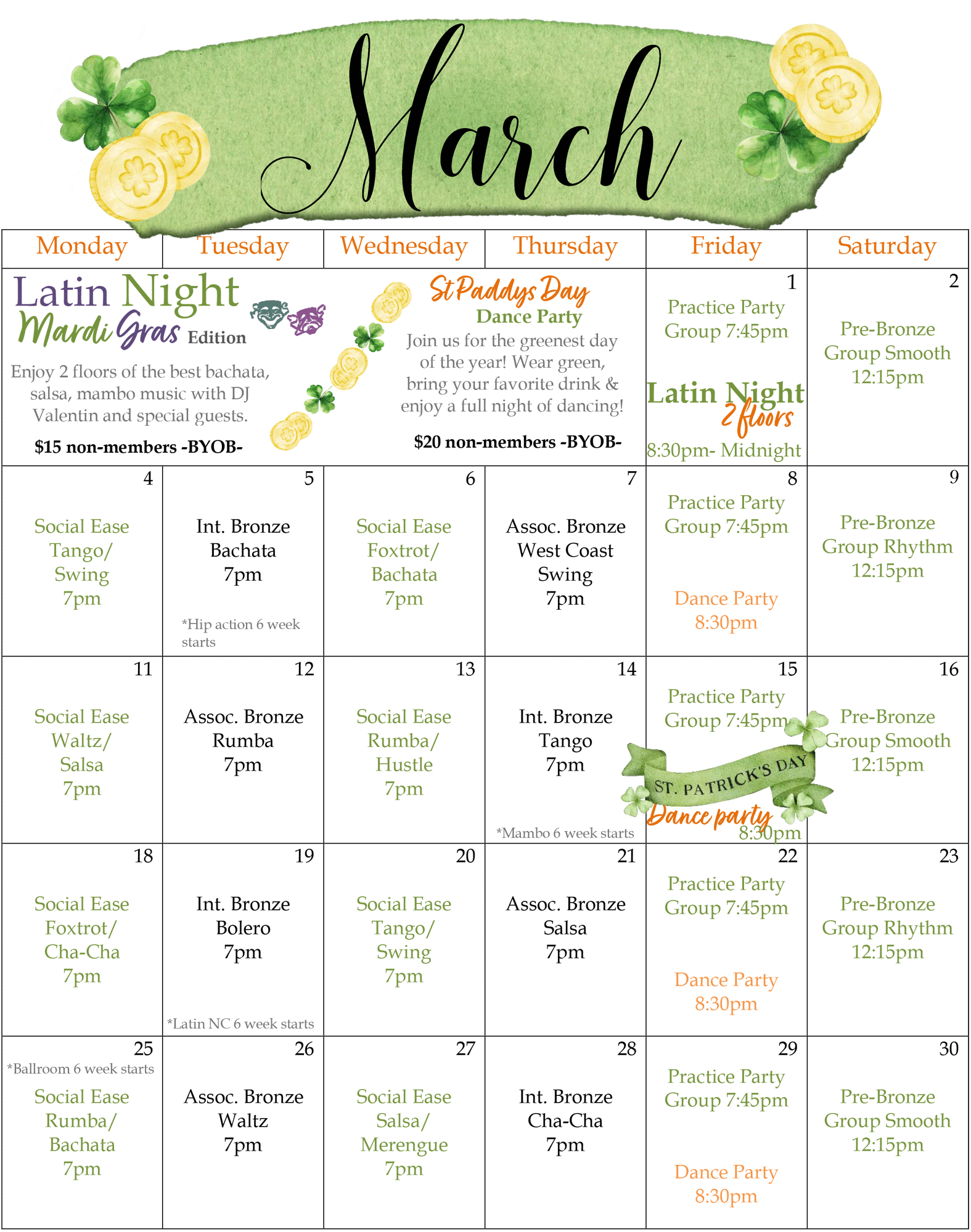 Society Hill Dance Academy Drop-In Dance Class Schedule